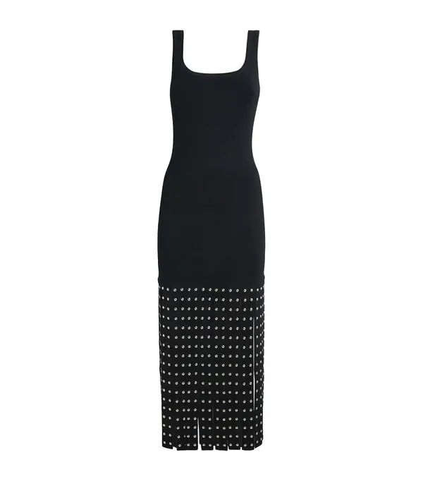 Sandro Knitted Fringe Midi Dress
