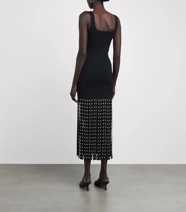 Sandro Knitted Fringe Midi Dress