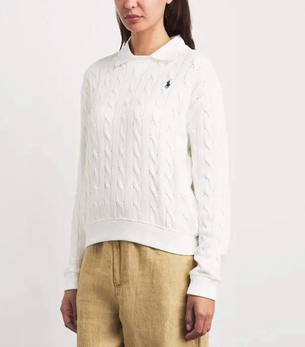 Polo Ralph Lauren Cotton Cable-knit Polo Collar Sweater