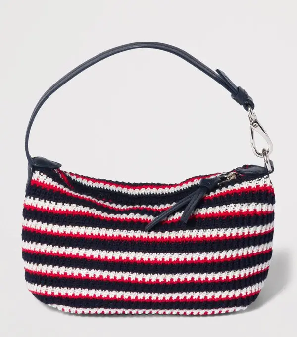Miu Miu Crochet And Leather Logo Pouch