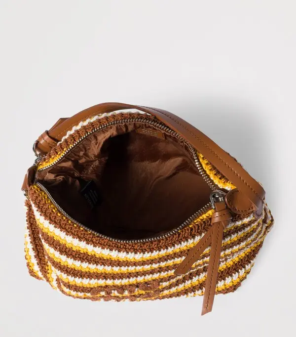 Miu Miu Crochet And Leather Pouch