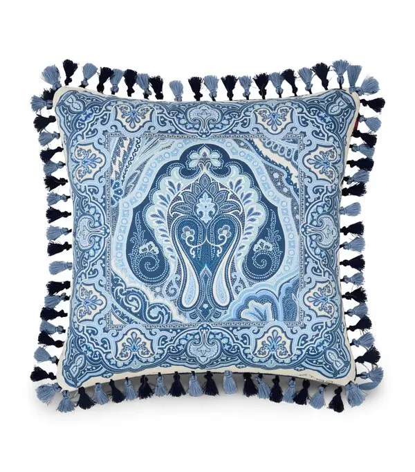 Etro Tassel-trim Hoa Cushion - Blue