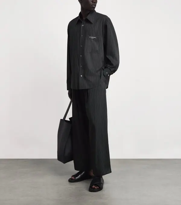 WOOYOUNGMI Wool-blend Pinstripe Shirt