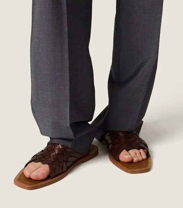 Miu Miu Mohair-wool Straight Trousers - Grey