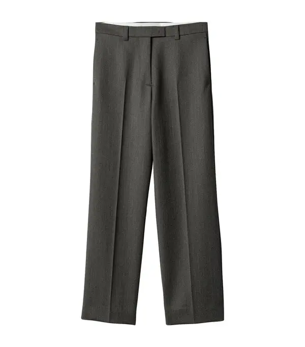 Miu Miu Wool Straight Trousers - Grey