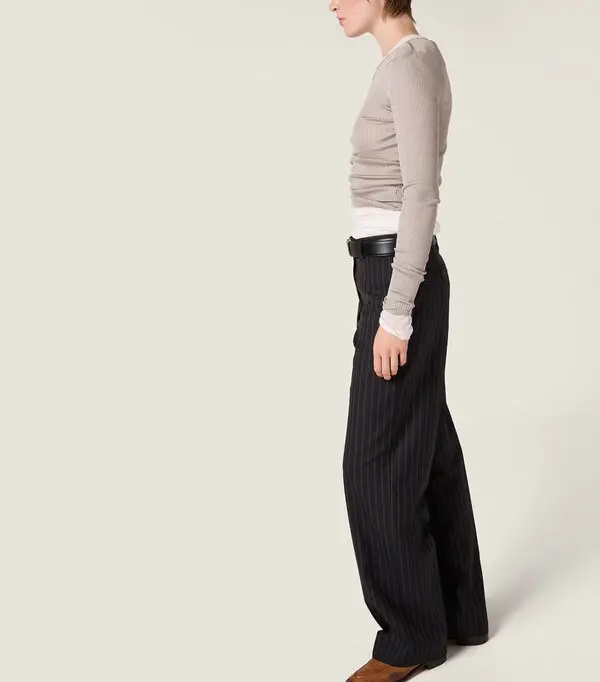 Miu Miu Wool Pinstripe Trousers