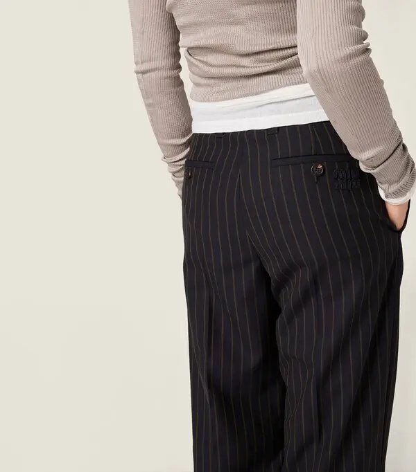 Miu Miu Wool Pinstripe Trousers