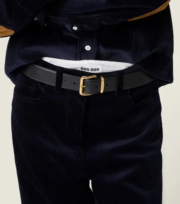 Miu Miu Corduroy Wide-leg Trousers - Blue