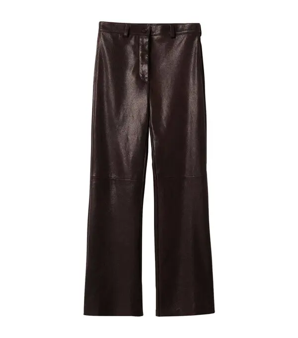 Miu Miu Leather Trousers - Brown