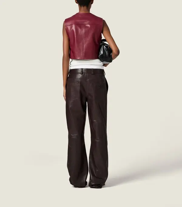 Miu Miu Leather Trousers - Brown