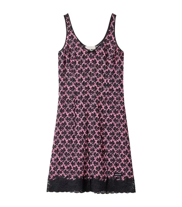 Miu Miu Floral Print Mini Dress - Pink