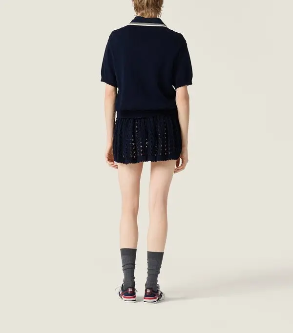 Miu Miu Crochet Drawstring Mini Skirt