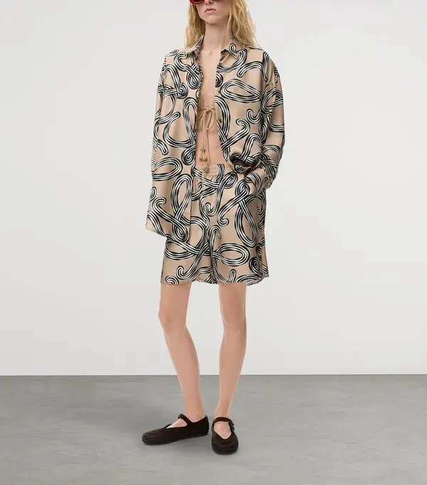 Loewe Silk Oversized Shirt - Beige