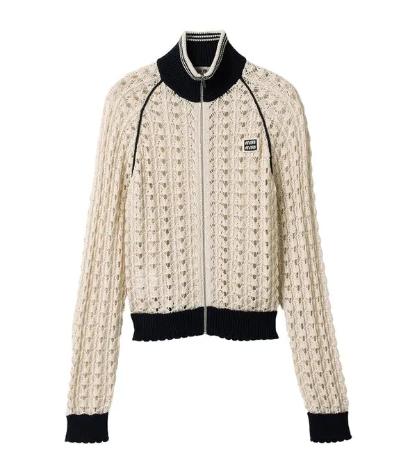 Miu Miu Crochet Zip-up Cardigan