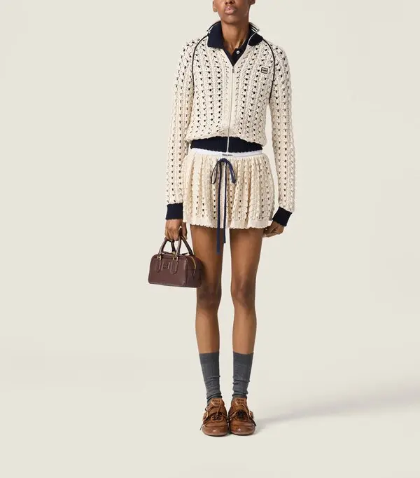 Miu Miu Crochet Zip-up Cardigan