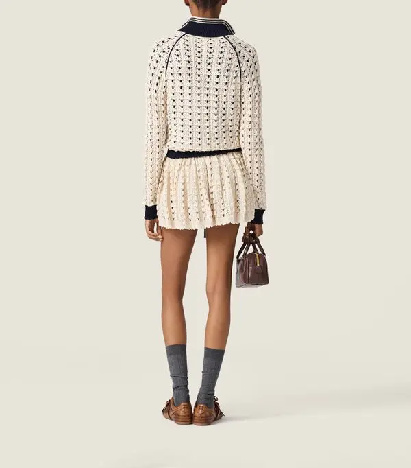 Miu Miu Crochet Zip-up Cardigan