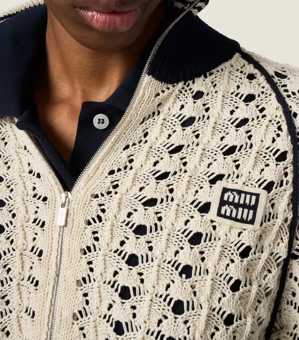Miu Miu Crochet Zip-up Cardigan