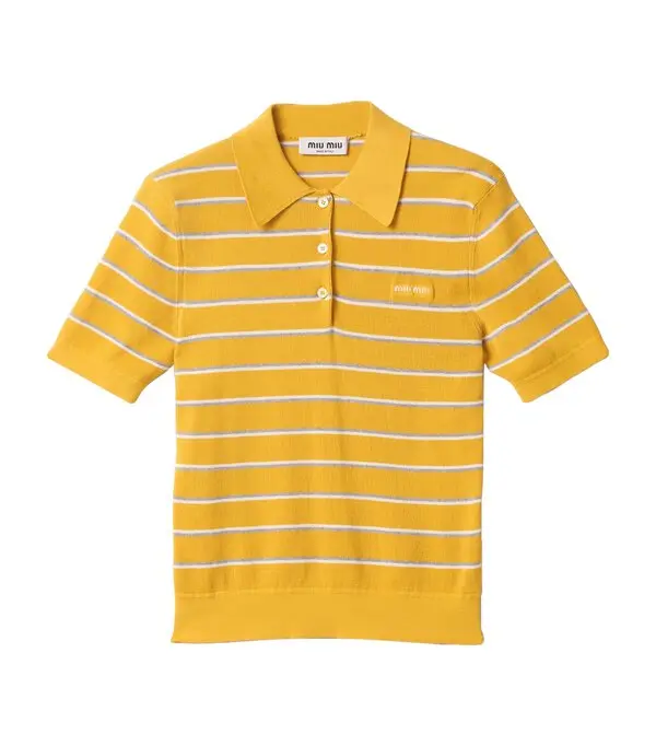 Miu Miu Cotton Stripe Polo Shirt