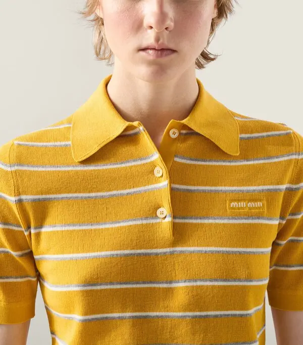 Miu Miu Cotton Stripe Polo Shirt