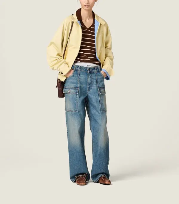 Miu Miu Cotton-blend Striped Polo Sweater