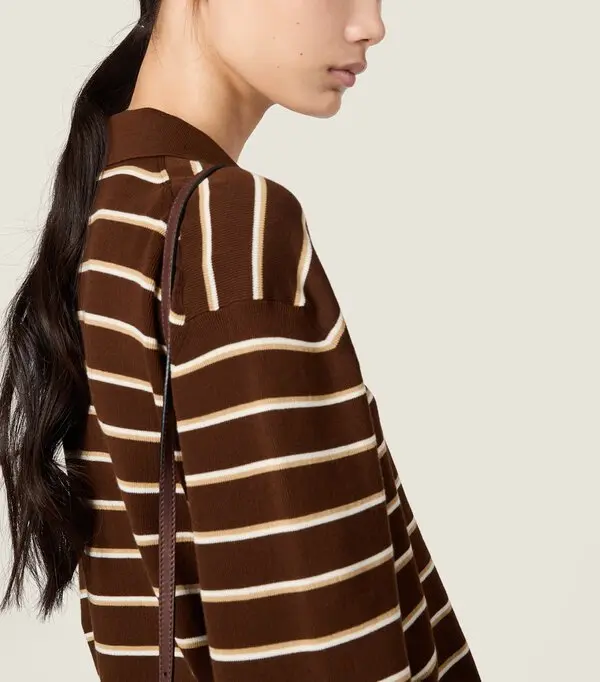 Miu Miu Cotton-blend Striped Polo Sweater