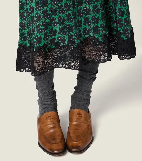 Miu Miu Silk Crepe De Chine Midi Dress
