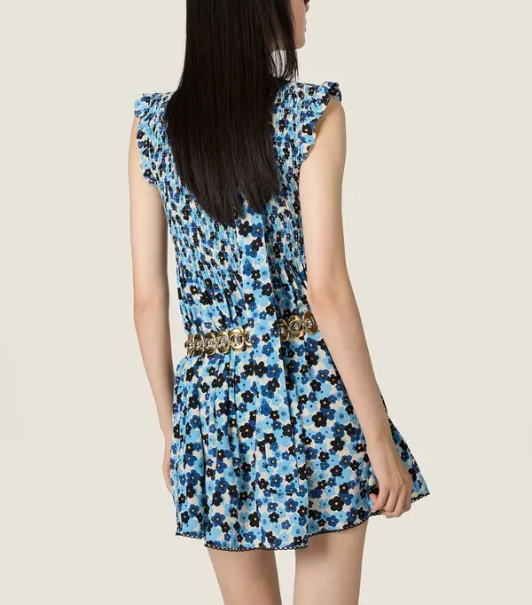 Miu Miu Silk Floral Print Mini Dress