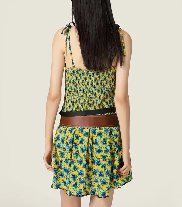 Miu Miu Silk Crepe De Chine Mini Dress