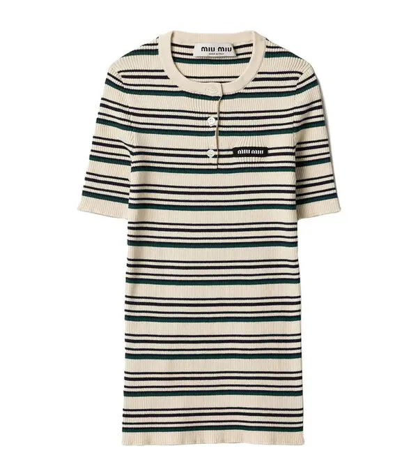 Miu Miu Striped Henley Top
