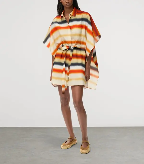 Loewe X Paula's Ibiza Cotton-blend Striped Kaftan