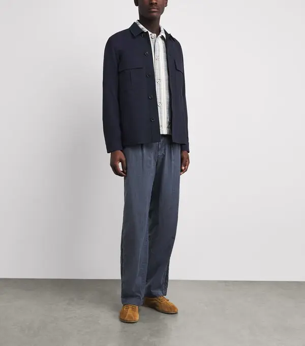 Paul Smith Seersucker Twin-pocket Overshirt - Blue