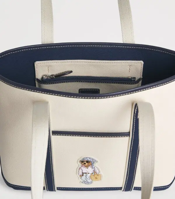 Polo Ralph Lauren Small Canvas Polo Bear Tote Bag - Ivory