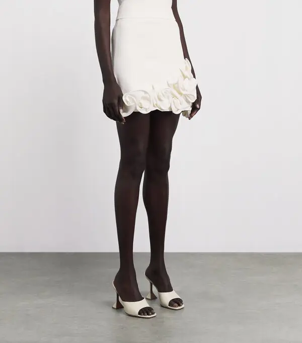 Sandro Knitted Floral Mini Skirt
