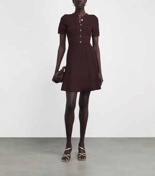 Sandro Knitted Mini Dress - Brown