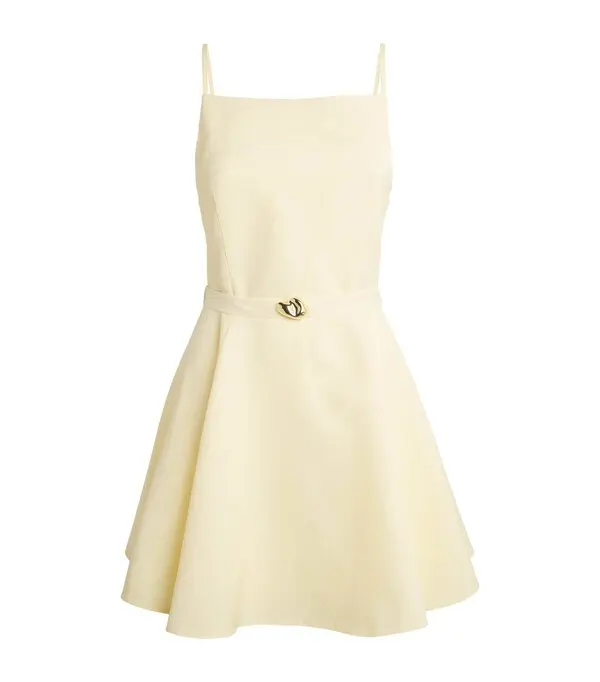 Maje Satin Mini Dress With Embellishments - Yellow