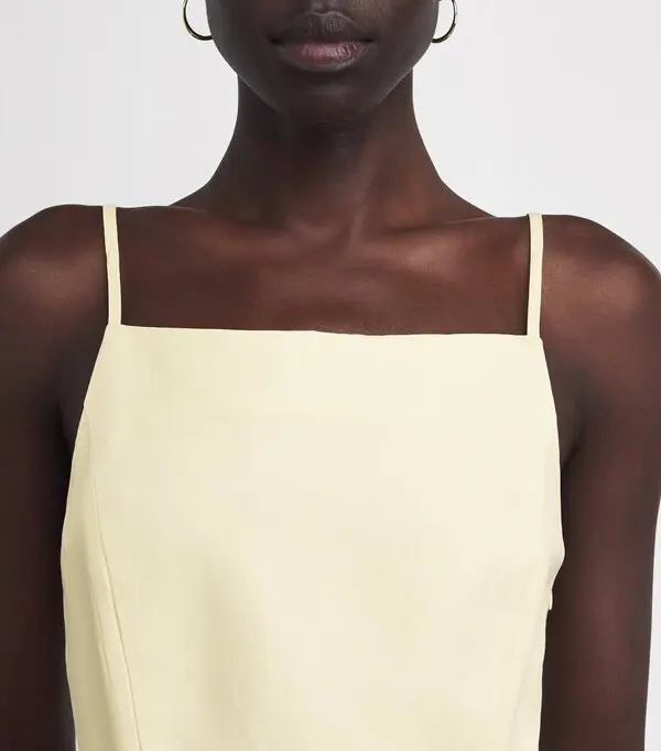 Maje Satin Mini Dress With Embellishments - Yellow