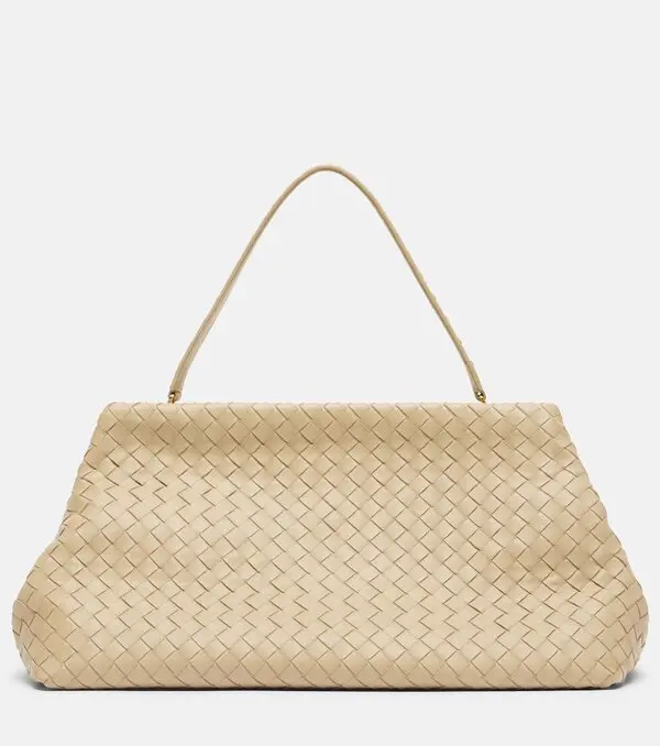 Bottega Veneta 1998 Intrecciato Leather Shoulder Bag - Beige