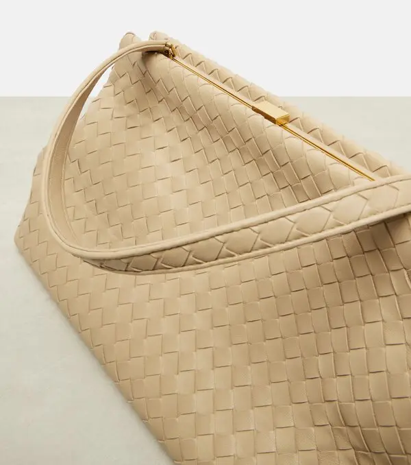 Bottega Veneta 1998 Intrecciato Leather Shoulder Bag - Beige