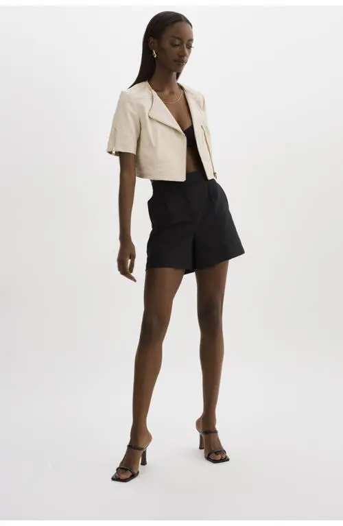 LAMARQUE Kirsi Cropped Biker Jacket - Bone