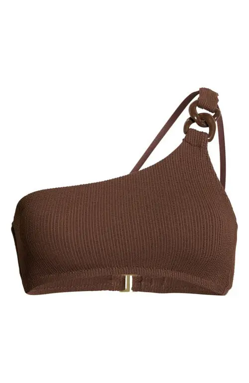Sanctuary One-shoulder Ring Bikini Top - Espresso