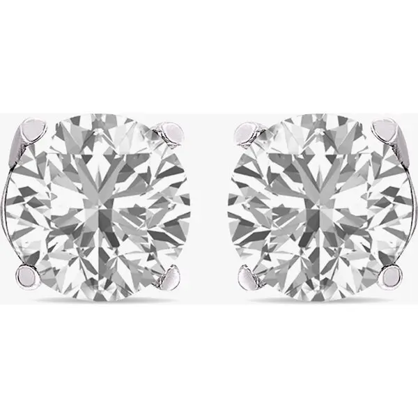 SEREIA OFFICIAL 14k Gold Halo Lab Diamond 4 Carats Earrings - White Gold