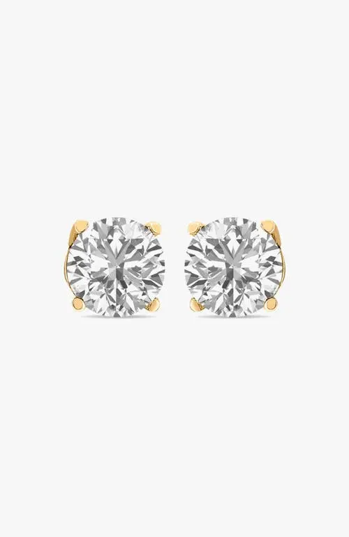 SEREIA OFFICIAL 14k Gold Halo Lab Diamond 1 Carat Earrings - Yellow Gold