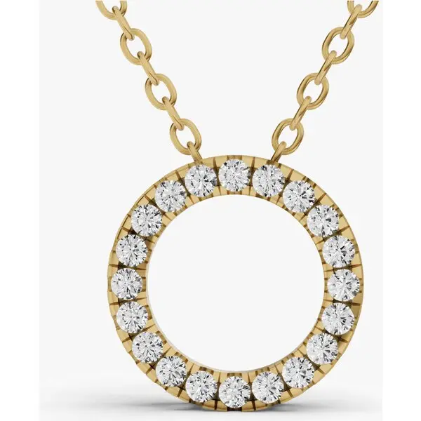 SEREIA OFFICIAL 14k Gold 0.75 Ct Necklace Circle Diamond - Yellow Gold