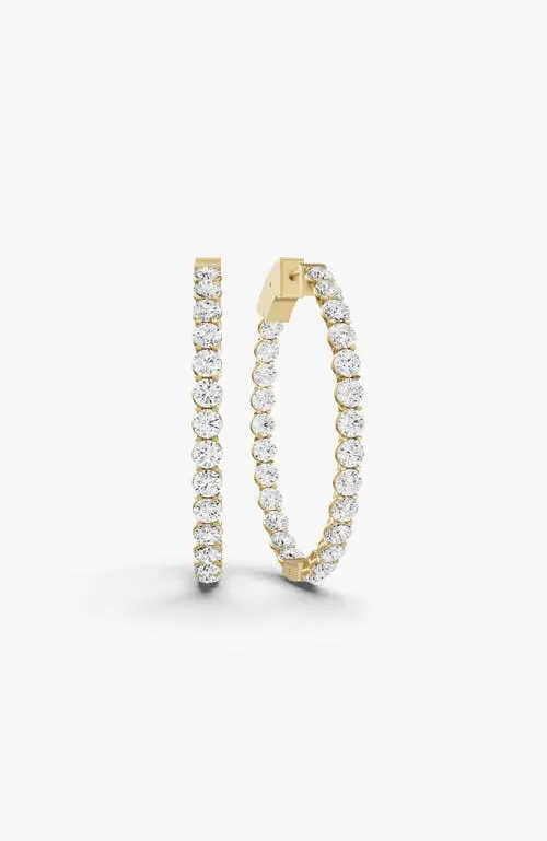 SEREIA OFFICIAL 14k Gold 2 Ct Earrings Oval Diamond Hoops - Yellow Gold