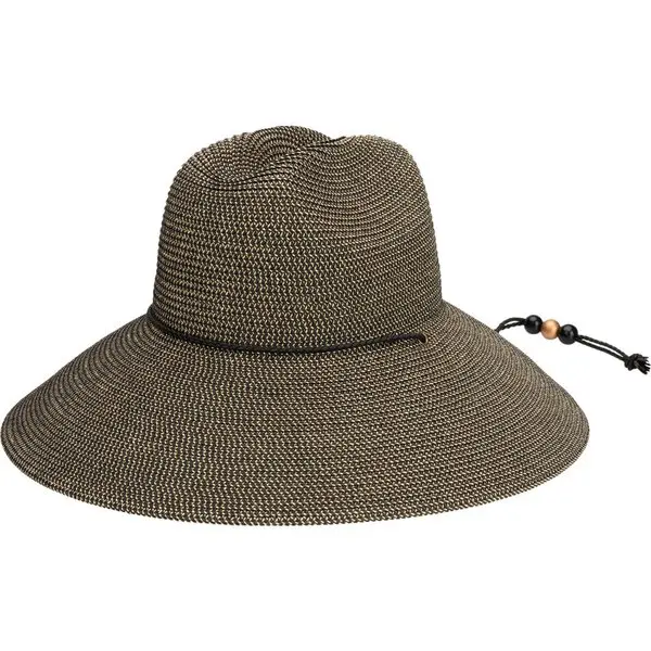 San Diego Hat Honey Metallic Straw Lifeguard Hat - Black
