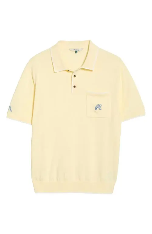 MALBON Blue Jay Knit Polo - Soft Yellow