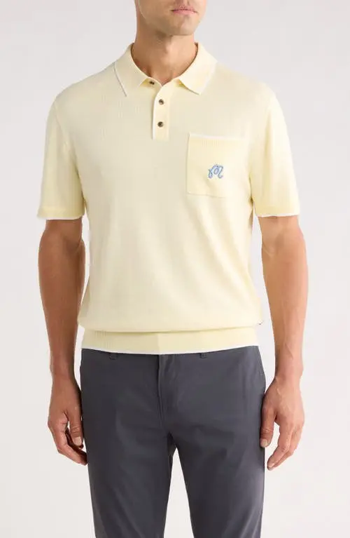 MALBON Blue Jay Knit Polo - Soft Yellow