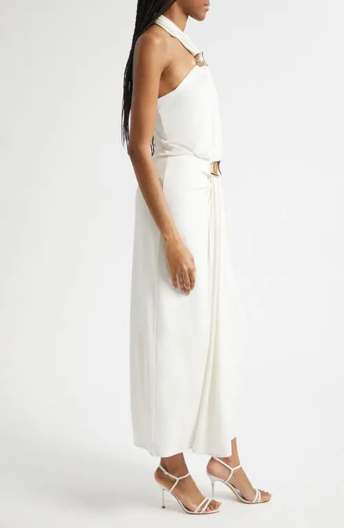 Cinq À Sept Kaily Bangle Detail Halter Neck Dress - Ivory