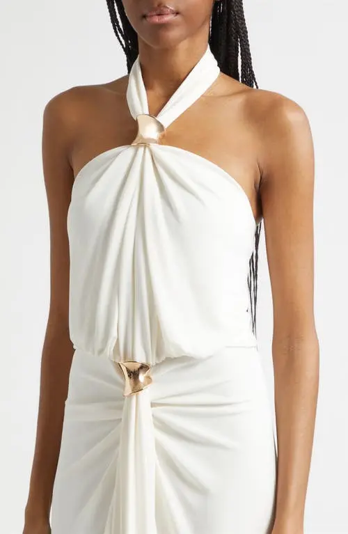 Cinq À Sept Kaily Bangle Detail Halter Neck Dress - Ivory