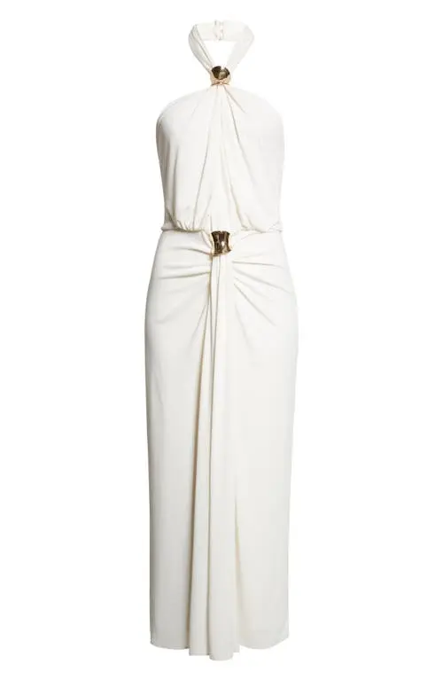 Cinq À Sept Kaily Bangle Detail Halter Neck Dress - Ivory